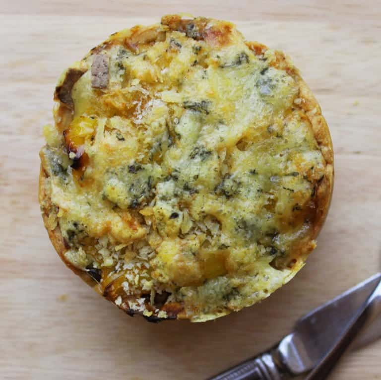 Cheesy Layered Roasted Vegetable Pie - Slow The Cook Down