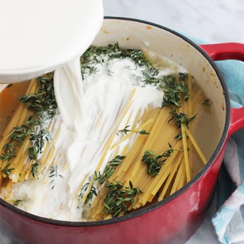 One Pot Creamy Garlic Pasta - Slow The Cook Down