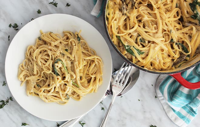 Creamy One Pot Pasta (Sausage, Mushrooms and Garlic) - Slow The Cook Down