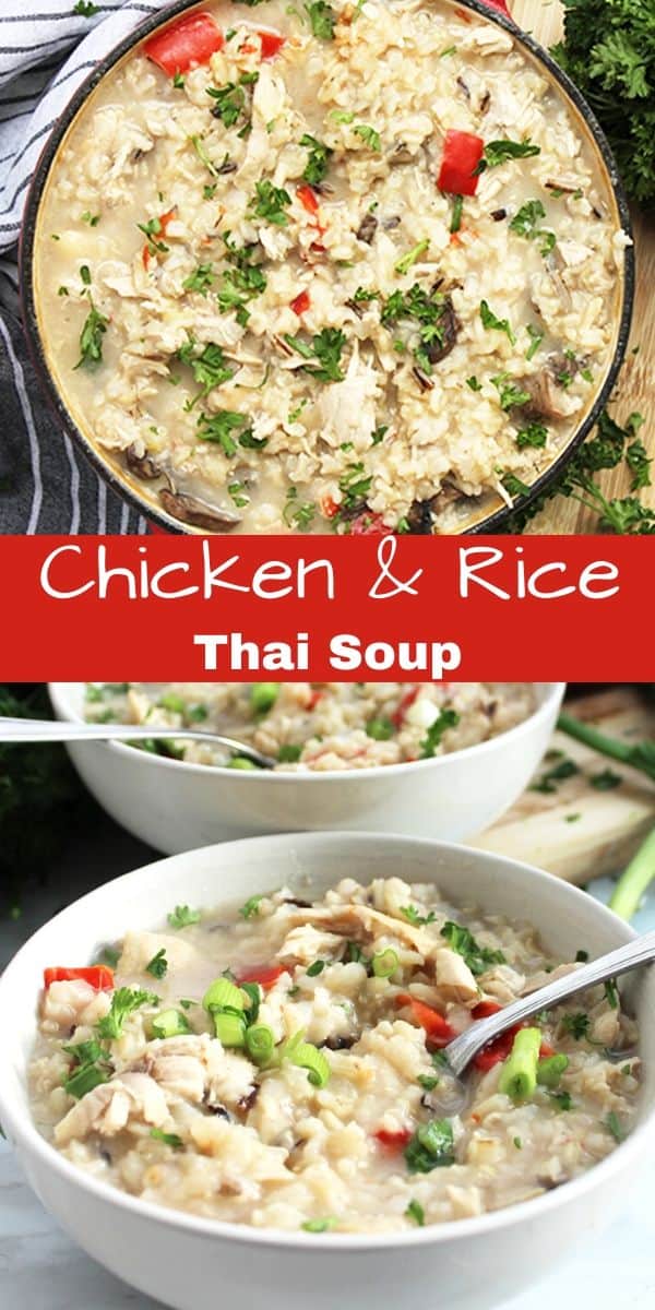 Thai Chicken and Rice Soup - Slow The Cook Down