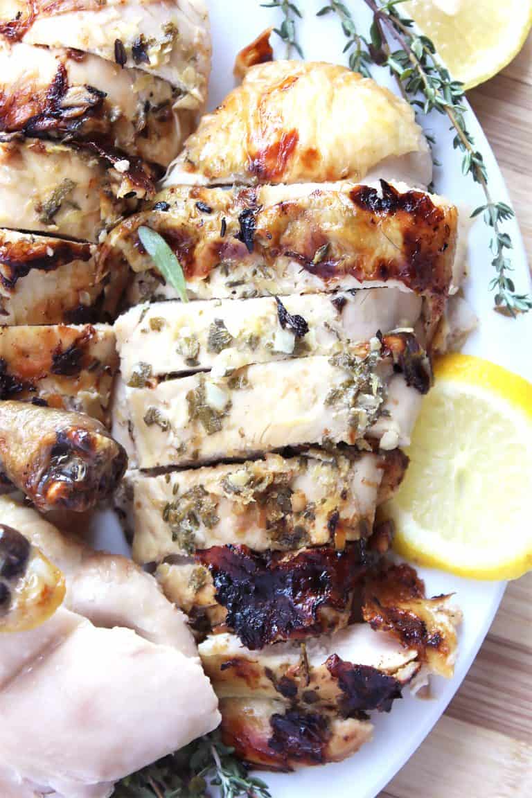 Slow Roasted Chicken with Lemon, Herbs and Garlic - Slow The Cook Down