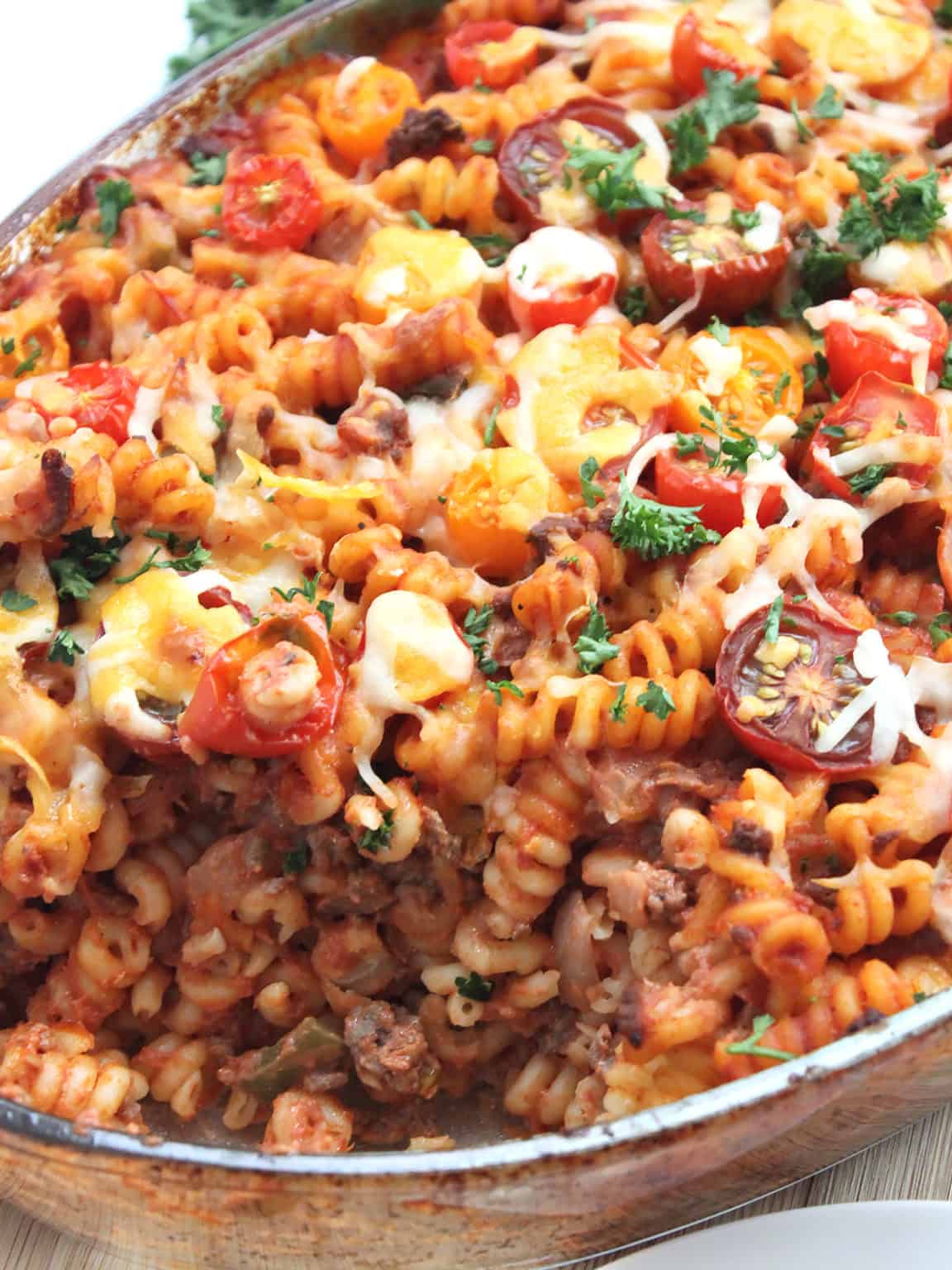 Ground Beef and Tomato Pasta Bake - Slow The Cook Down