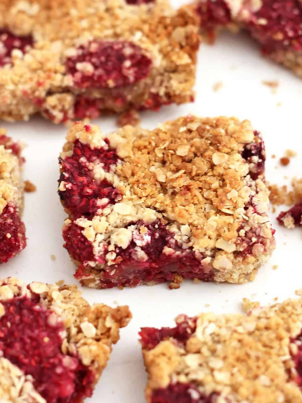 Raspberry Oatmeal Bars - Slow The Cook Down
