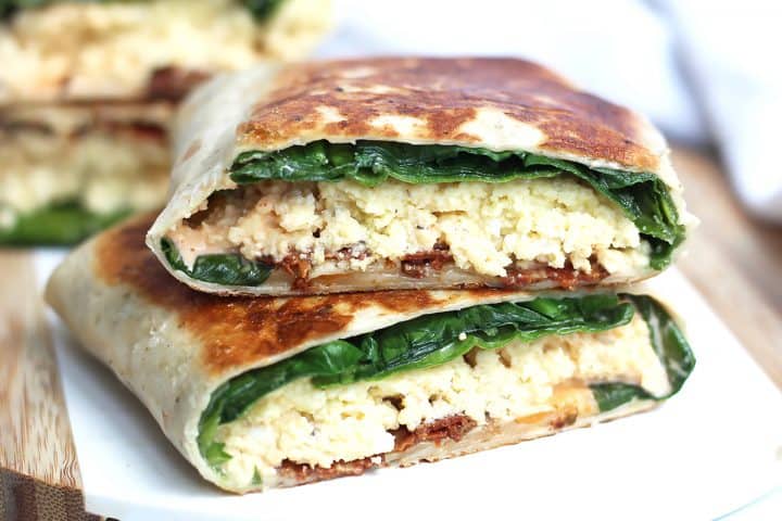Bacon, Spinach and Egg Tortilla Wraps - Slow The Cook Down