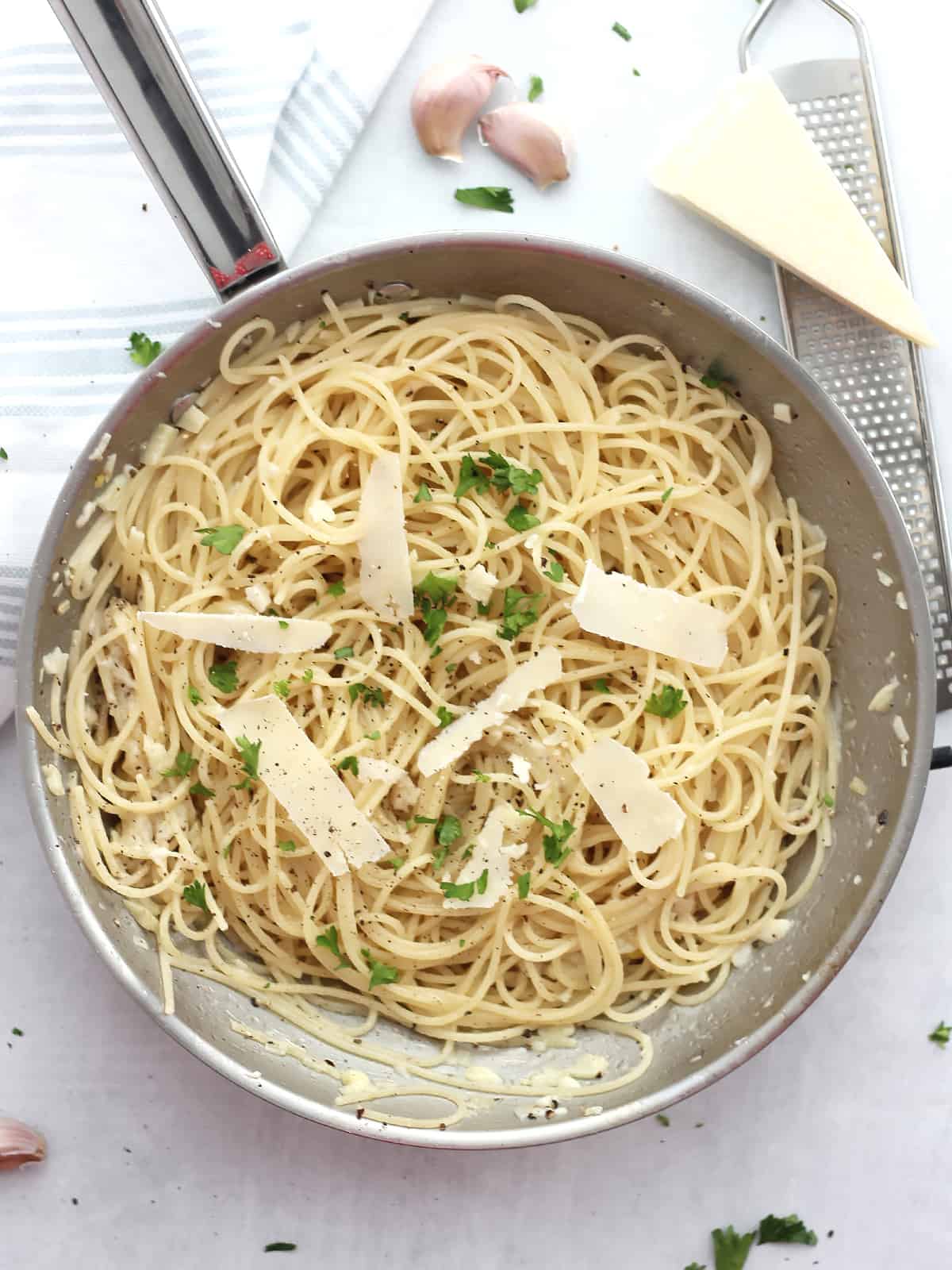 Garlic Parmesan Pasta - Slow The Cook Down