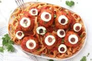 Creepy Pasta Recipe (Halloween Spaghetti and Meatball Eyeballs) - Slow ...