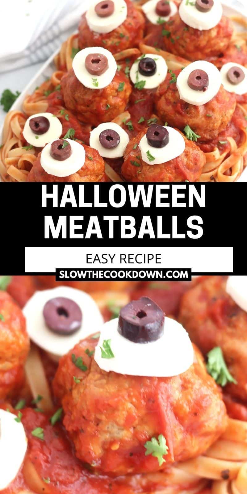 Creepy Pasta Recipe (Halloween Spaghetti and Meatball Eyeballs) - Slow ...