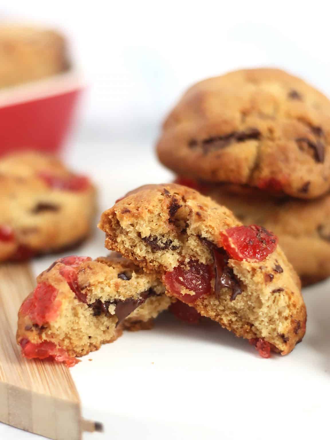 Dark Chocolate Cherry Cookies - Slow The Cook Down