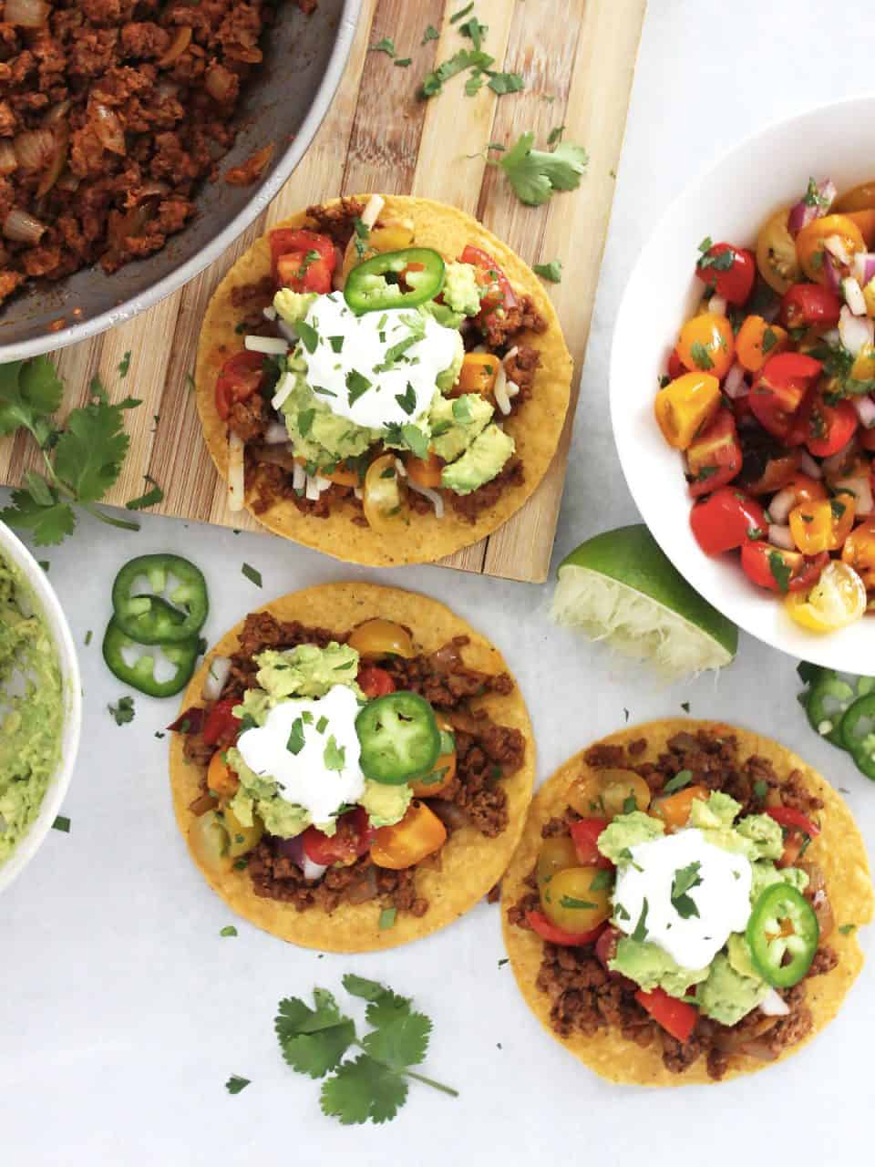 Ground Turkey Tostadas - Slow The Cook Down