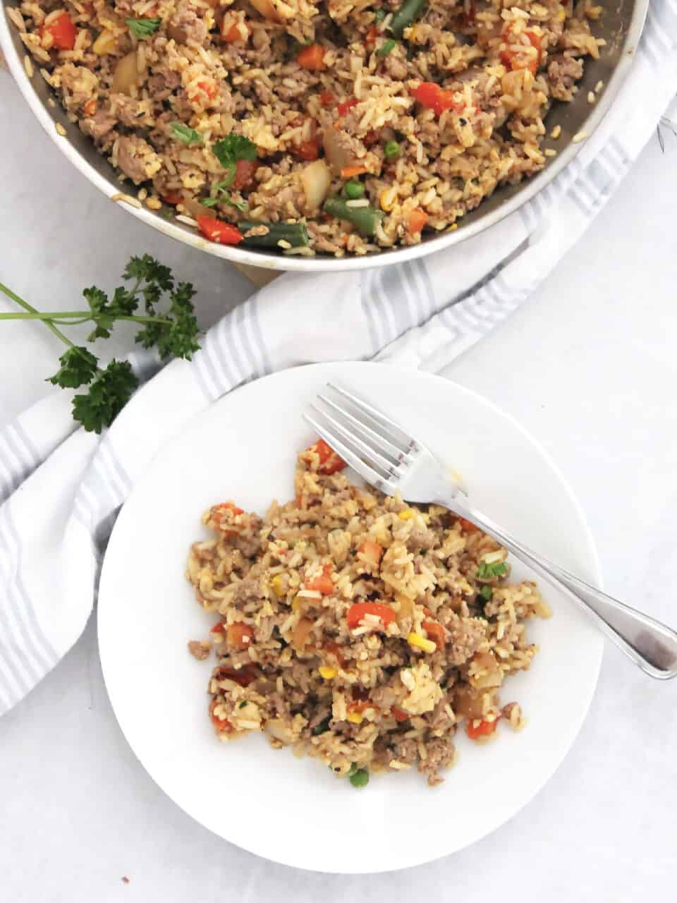 Ground Turkey Fried Rice - Slow The Cook Down
