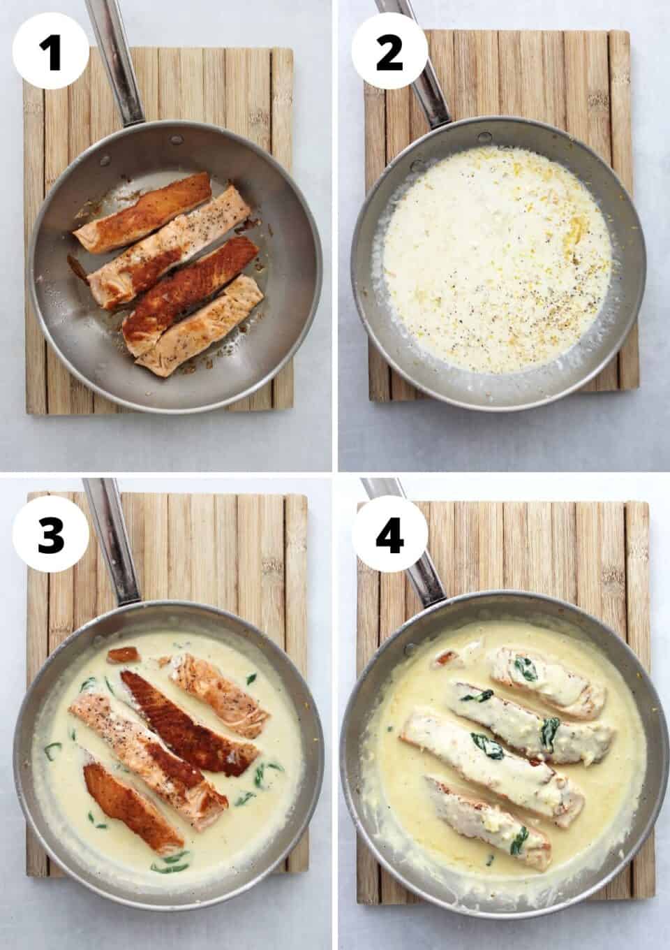 Salmon in Creamy Basil and Lemon Sauce - Slow The Cook Down