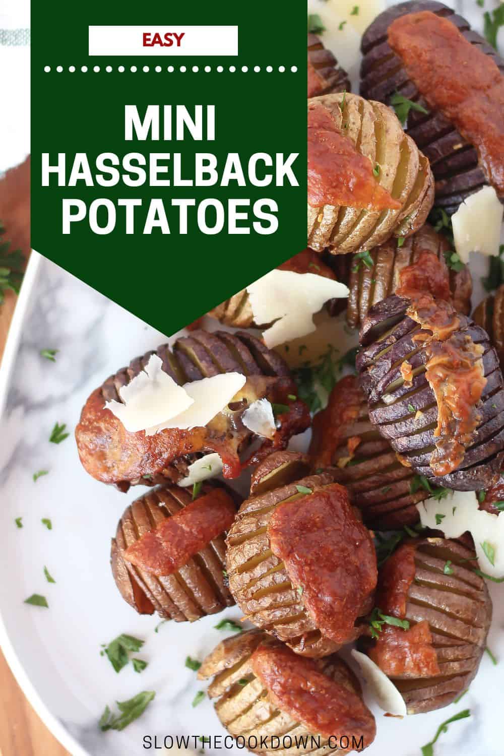 Easy Mini Hasselback Potatoes with Garlic and Parmesan - Slow The Cook Down