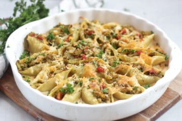 Creamy Pesto Chicken Stuffed Pasta Shells - Slow The Cook Down