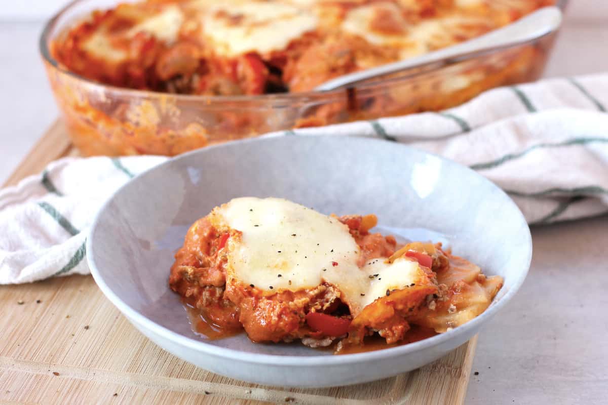 Cheesy Ground Beef and Vegetable Potato Bake - Slow The Cook Down