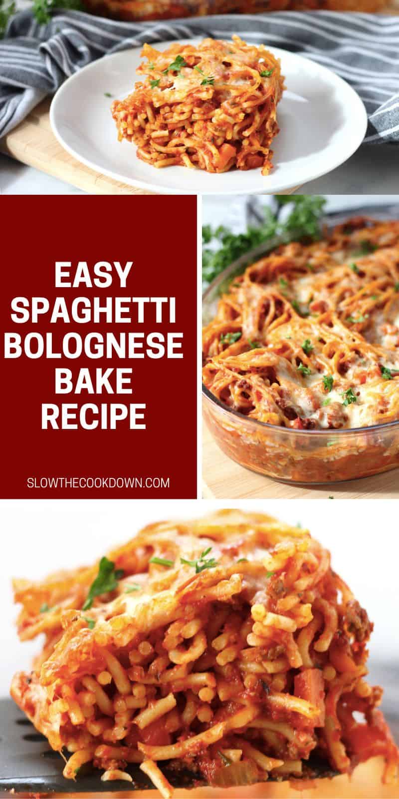 Spaghetti Bolognese Bake (Spaghetti Gratin) - Slow The Cook Down