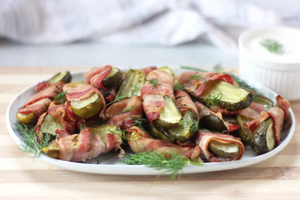 Bacon Wrapped Dill Pickles - Slow The Cook Down