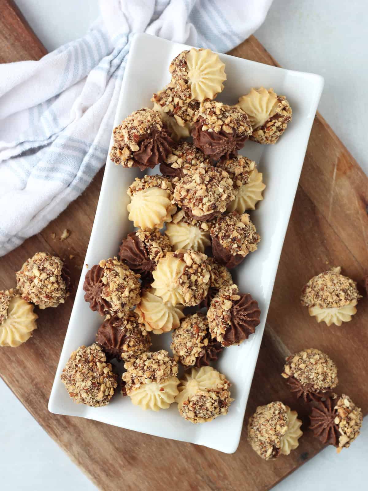Chocolate Dipped Petit Fours Cookies - Slow The Cook Down