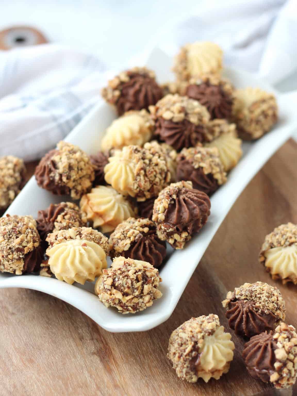 Chocolate Dipped Petit Fours Cookies - Slow The Cook Down