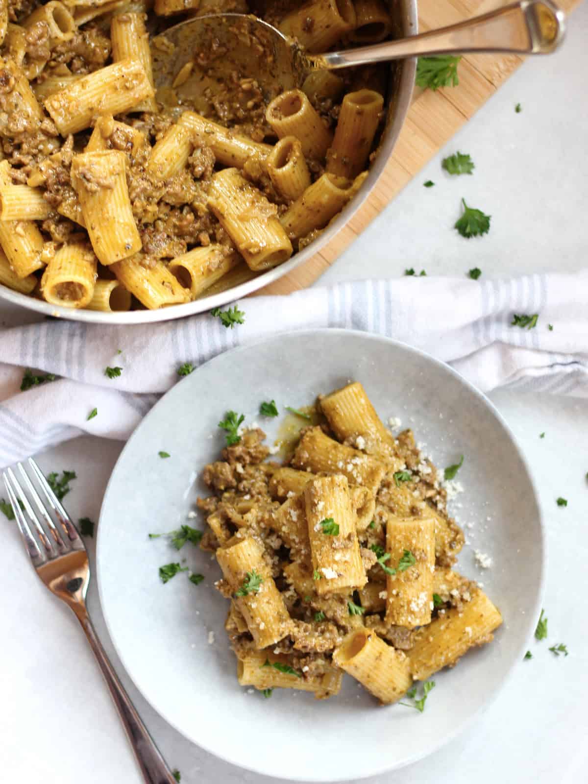Creamy Pesto Beef Pasta - Slow The Cook Down